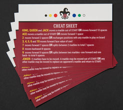 Marbles & Jokers Cheat Sheets – Across The Board Game